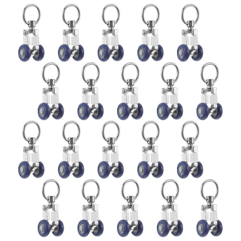 MLINS 20 Pcs Fasteners Wire Curtain Pulley 3.60X1.50X1.10CM Blue ...