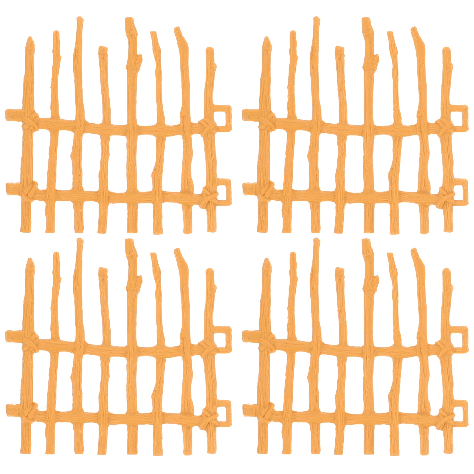 Mini Yellow Plastic Fence Set of 20 Pieces for Doll House Decoration ...