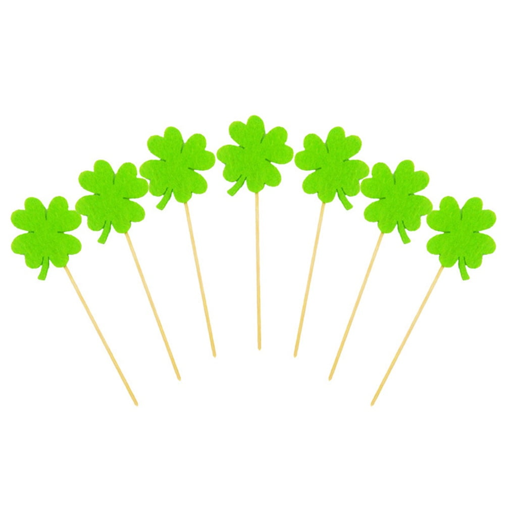 MLINS 20 Pcs Four Leaf Card Delicate Cake Topper Design Felt ...
