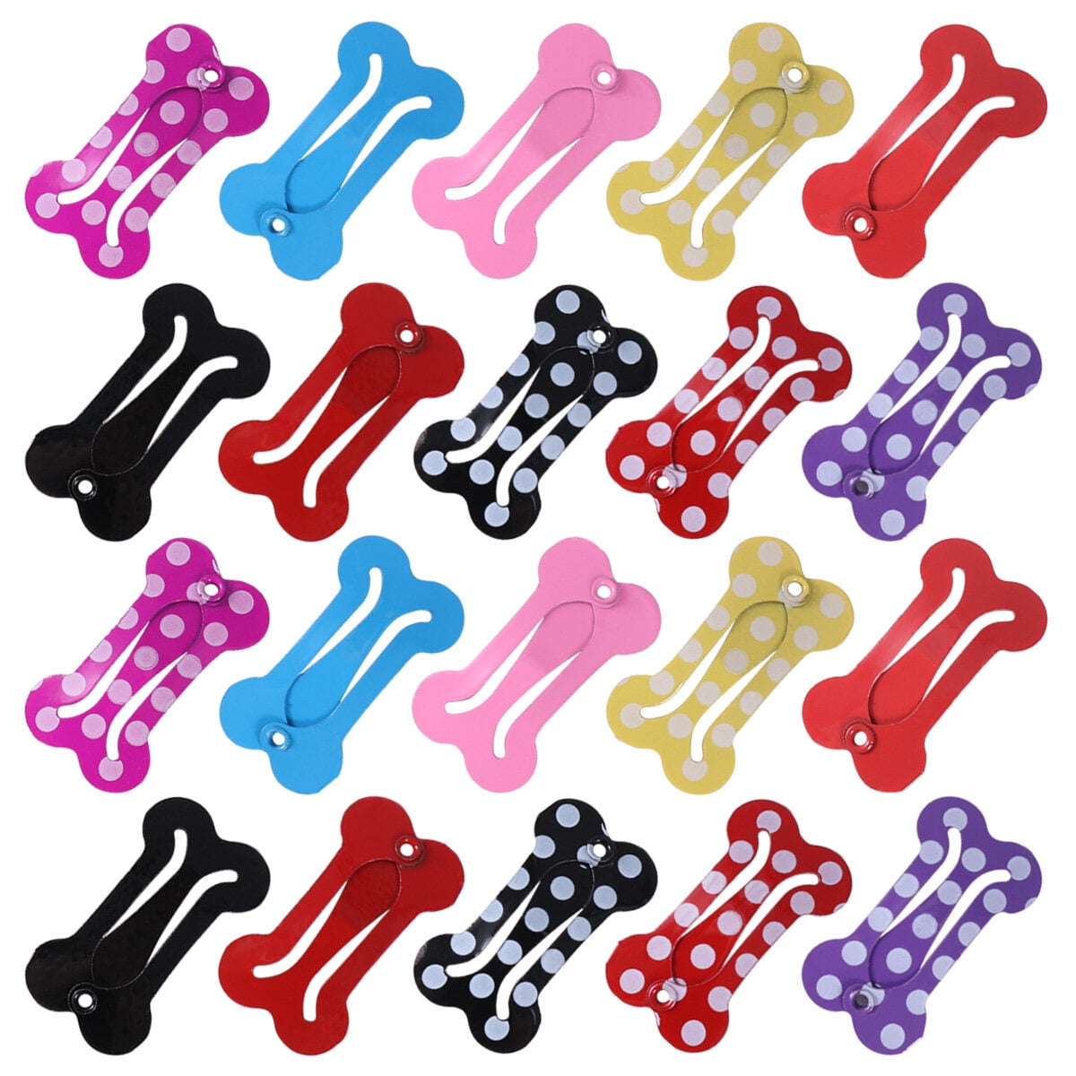 MLINS 20 Pcs Grooming Accessory Pet Hair Claw Bone Shape Clip for Dogs ...