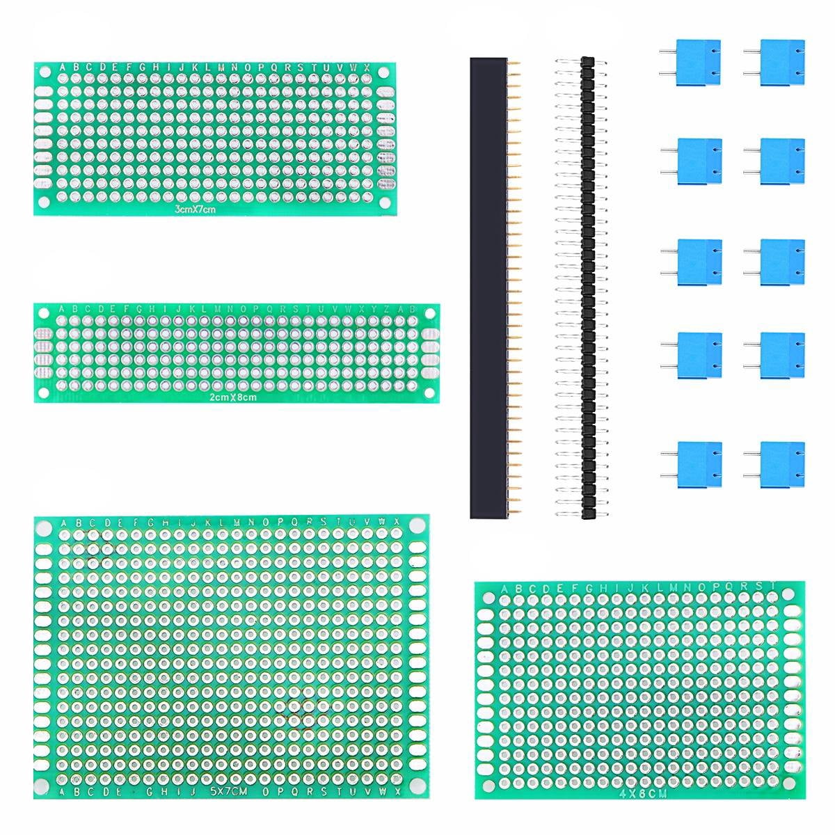 MLINS 20 Pcs PCB Board Double Side 4 Size 5x7 4x6 3x7 2x8CM Kit 20 Pcs ...