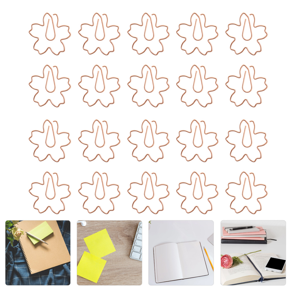 MLINS 20 Pcs Paper Shape Clip Cherry Blossom Office Accessories Kawaii ...