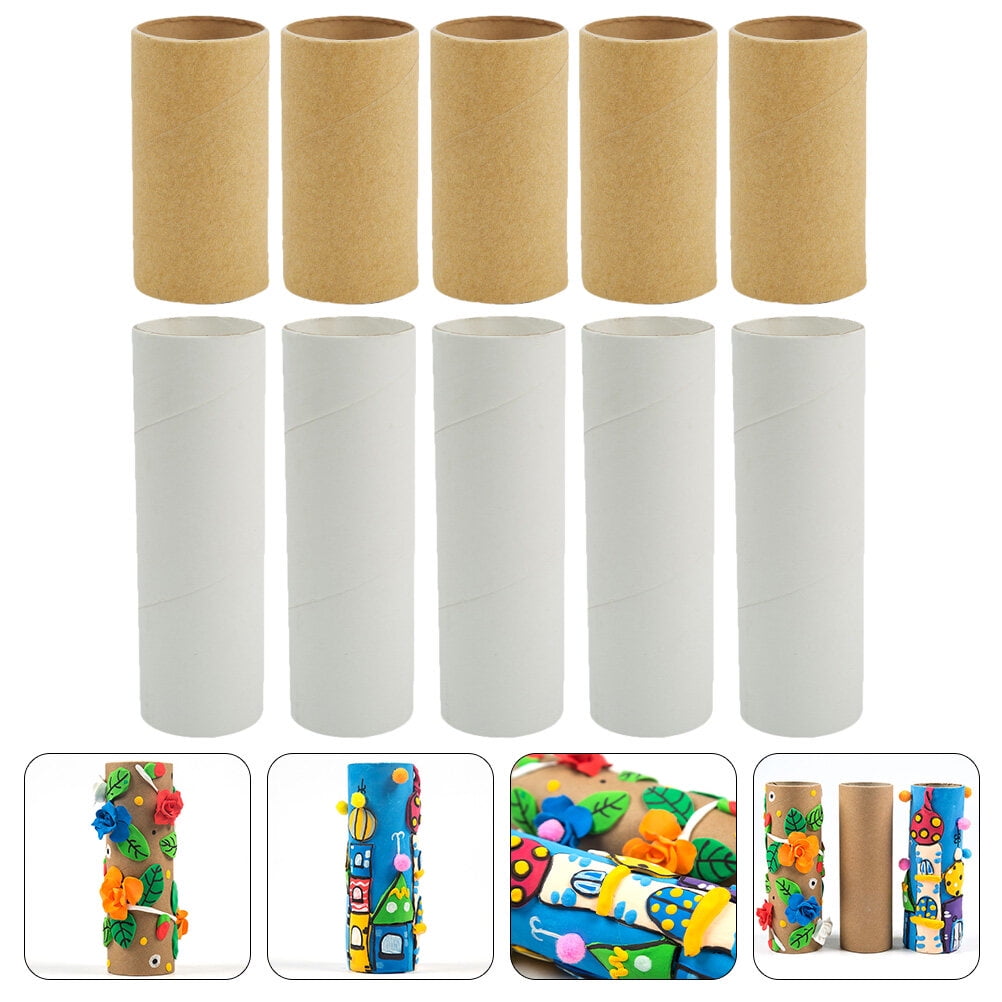 MLINS 20 Pcs Paper Tube DIY Material Wrapping White Towel Tubes Child ...