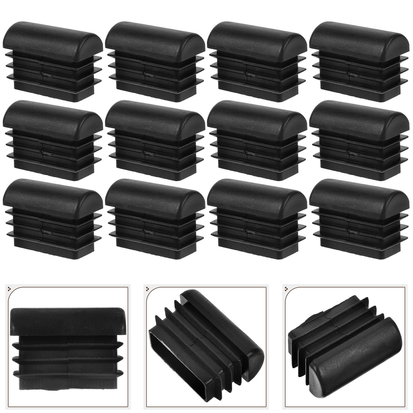 MLINS 20 Pcs Rectangular Plug Furniture Leg Glides Chair Tube Caps ...