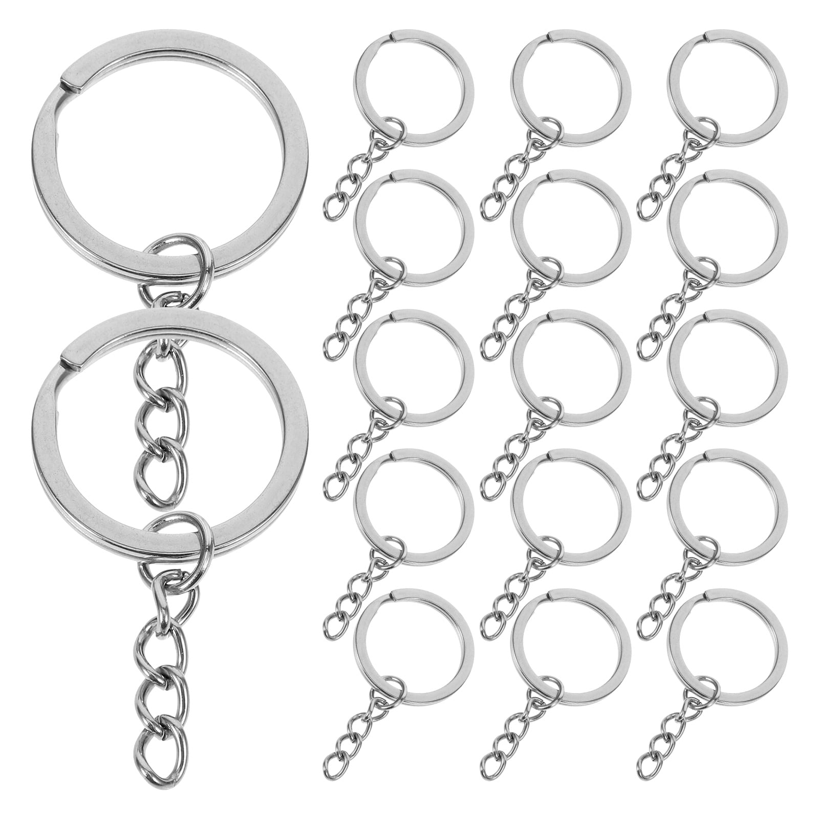 MLINS 20 Pcs Retro Keyrings Split for Keychains Flat Removable Silver ...