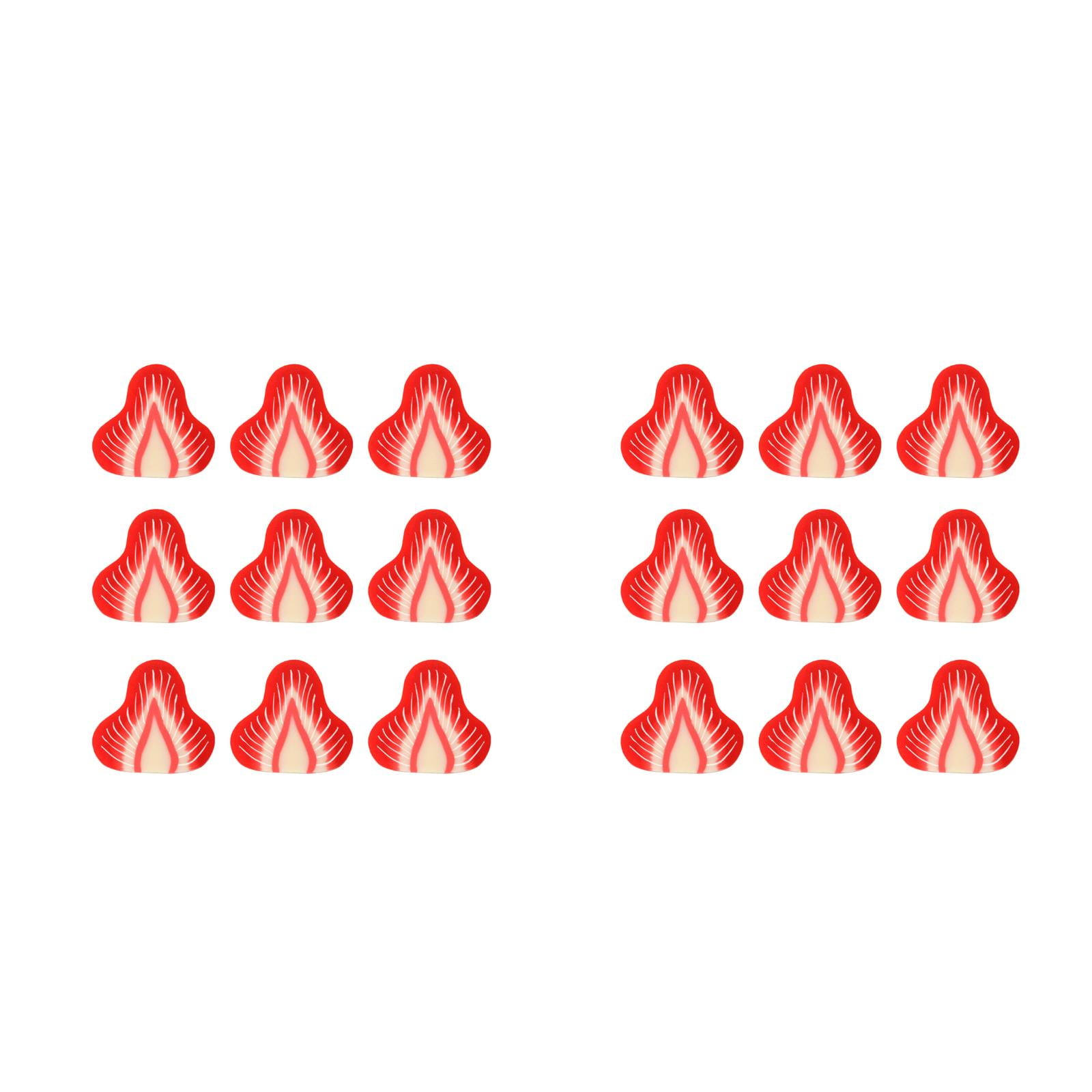 MLINS 20 Pcs Simulation PVC Fruit Slices Model Prop Sliced Strawberry ...