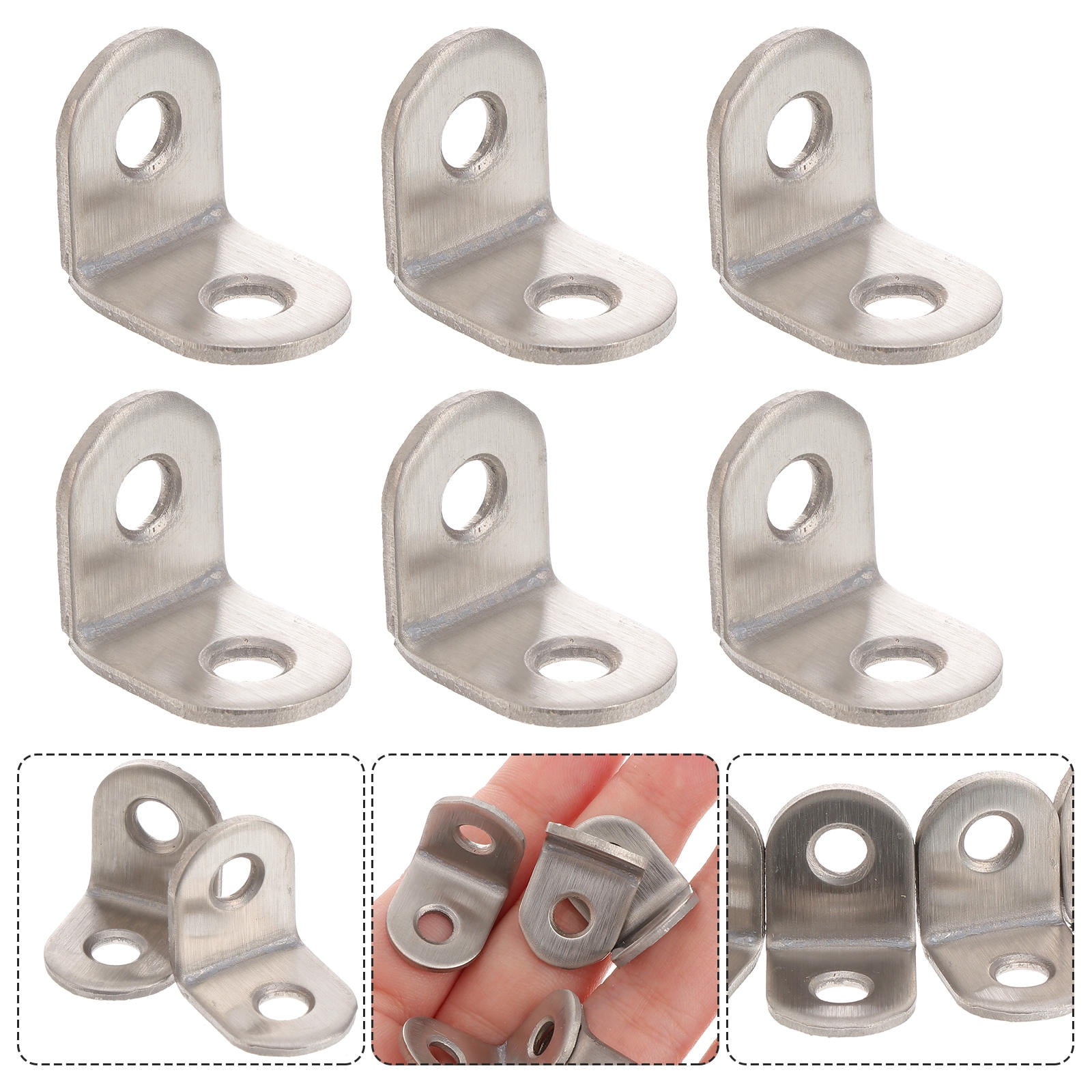 FELTECHELECTR Joint Right Angle Bracket Silver Stainless Steel 20Set ...