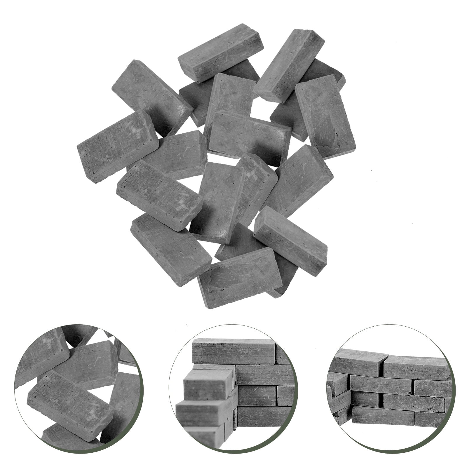 MLINS 20 Pcs Tiny Bricks DIY Brick Model 1.80X0.90X0.40CM Grey ...