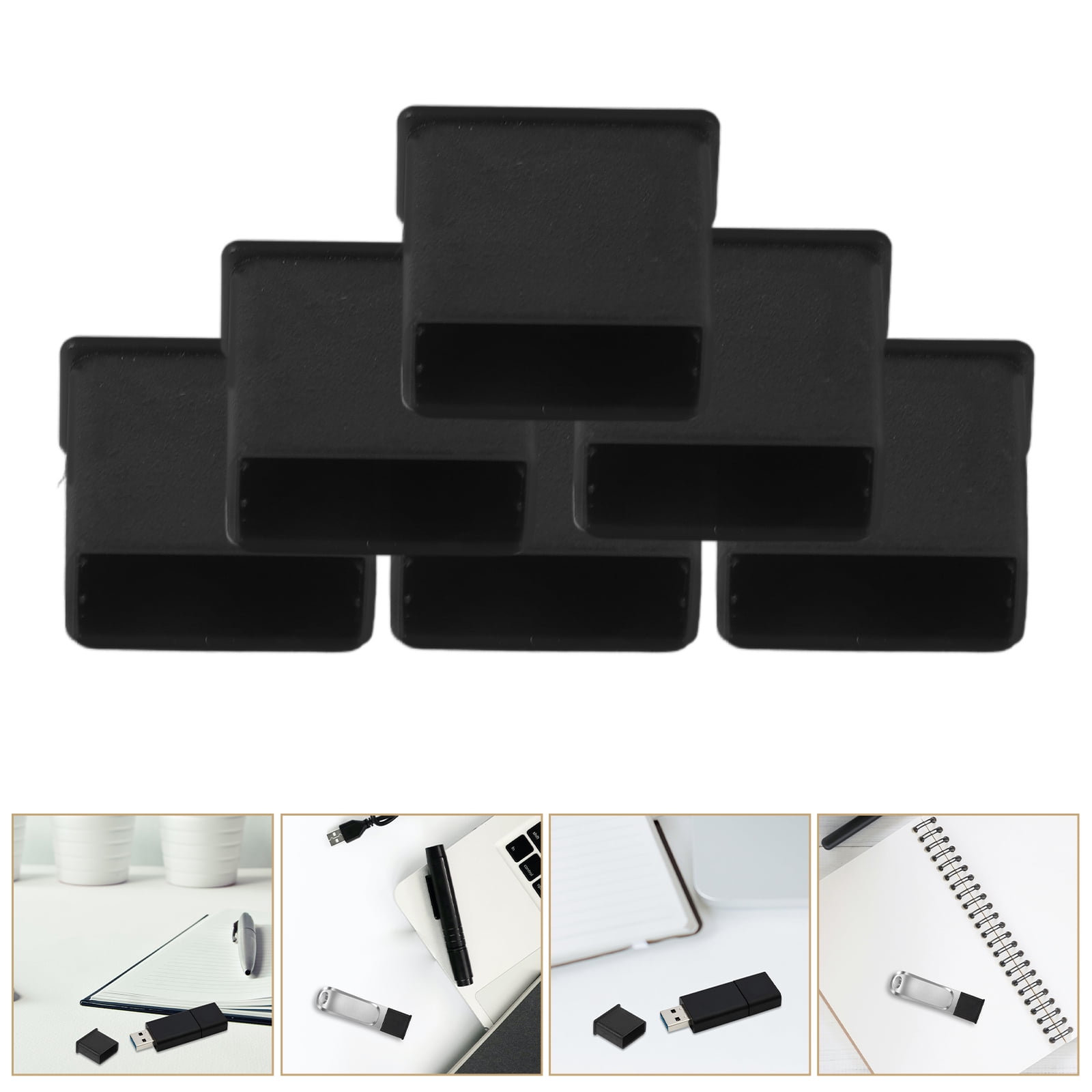 MLINS 20 Pcs USB Flash Drive Cover Protector Cap Protectors Has Black ...
