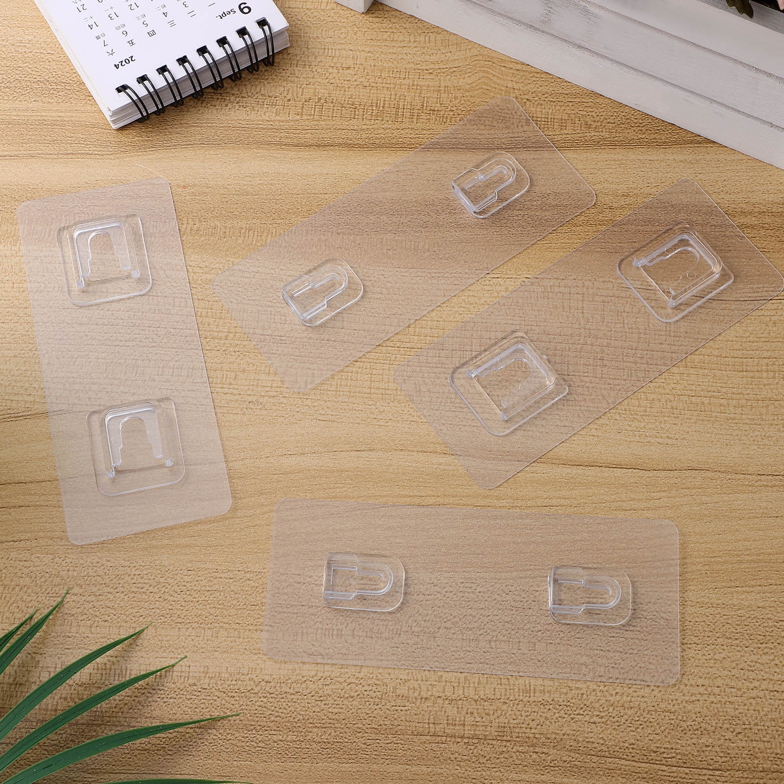 MLINS 20 Sets Clear Double Sided Adhesive Hooks Wall Mount Sticky ...