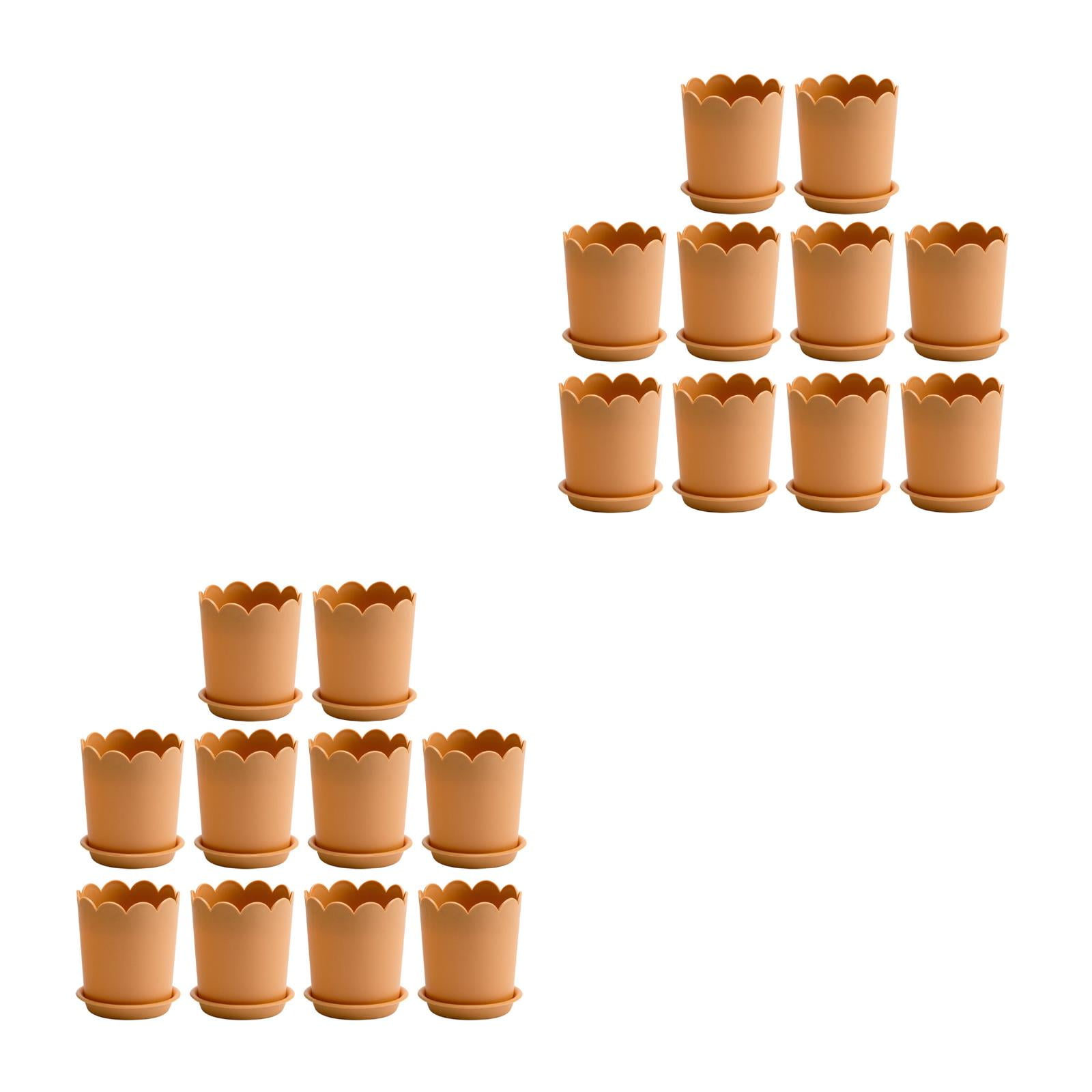 MLINS 20 Sets Round Pot Flower Pot with Pallet Container Nursery Pot ...
