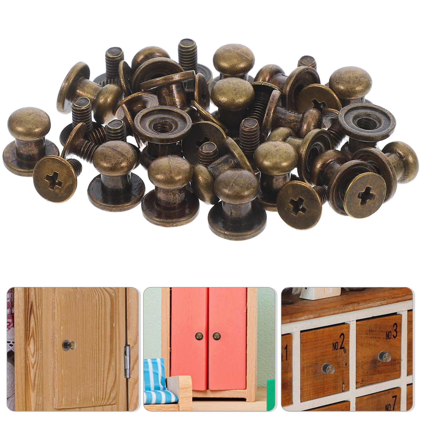 MLINS 20 Sets of Small Drawer Pulls Mini Knobs For Boxes Miniature ...