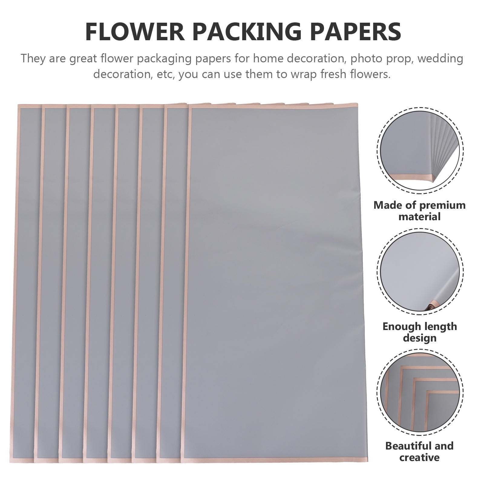 MLINS 20 Sheets Bouquet Paper Floral Paper Flower Packaging Paper ...