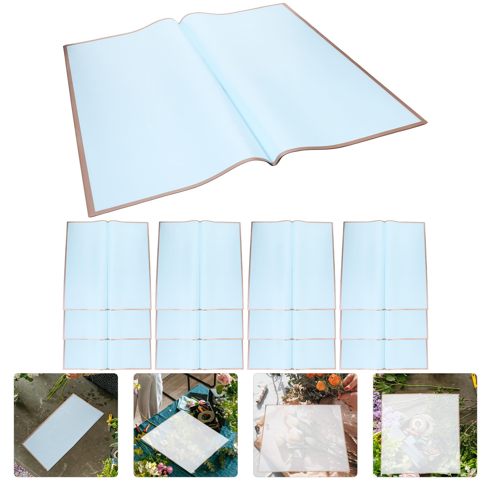 MLINS 20 Sheets Iridescent Paper for Bouquet Wrapping with Sky-Blue and ...