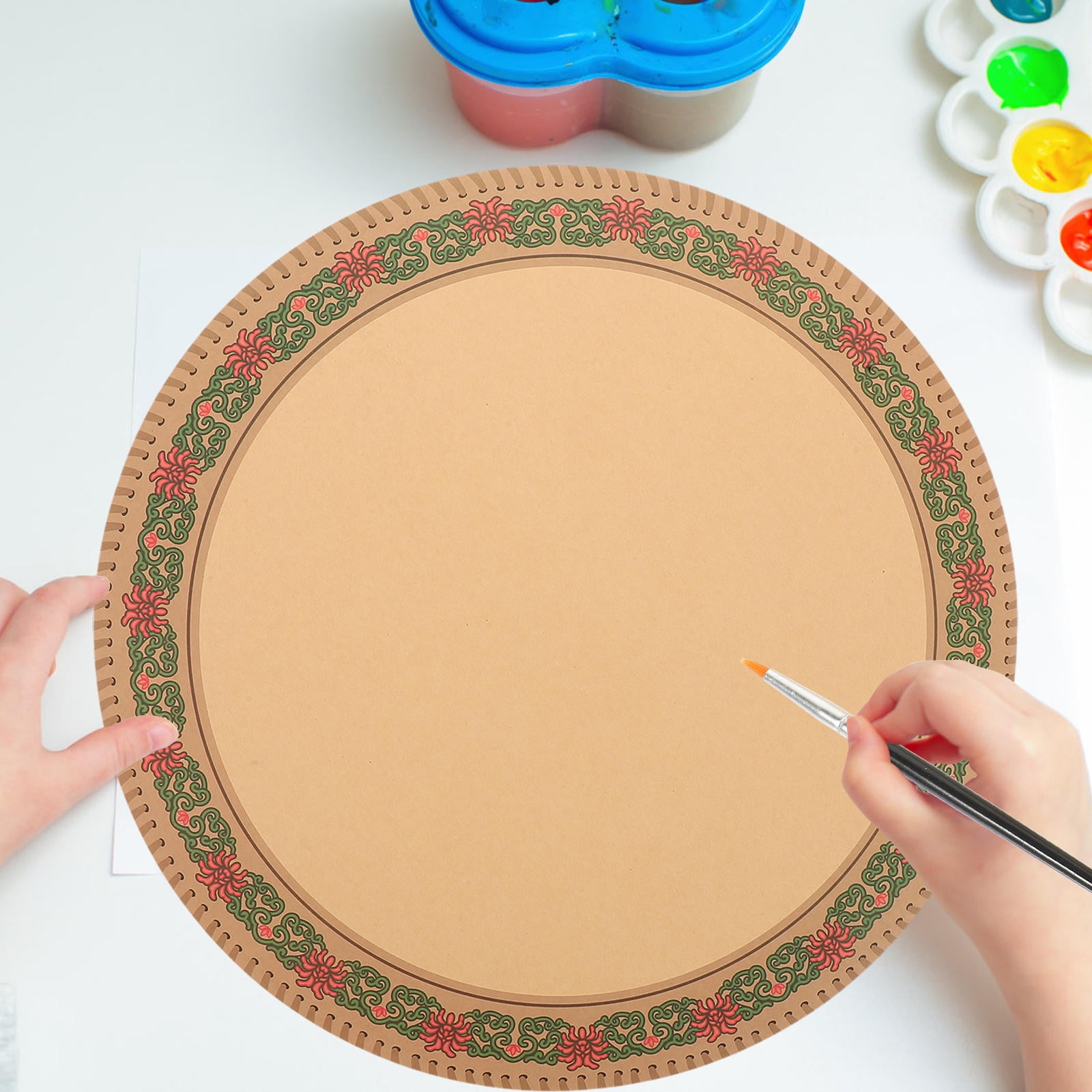 MLINS 20 Sheets Round Ethnic Art Sketching Paper With Decorative Floral ...