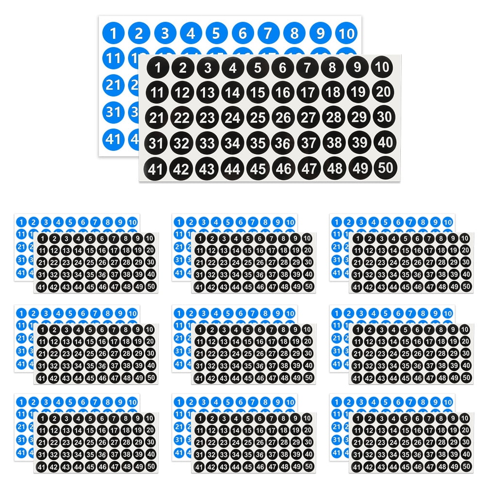 MLINS 20 Sheets Table Number Stickers Round - Walmart.com
