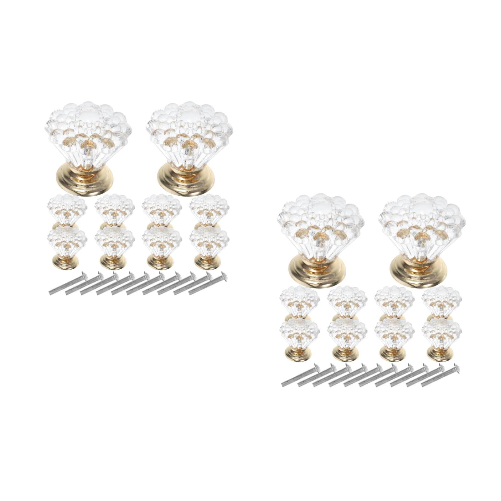 MLINS 20 pcs Clear Crystal Knobs For Dresser Drawers Single Hole ...