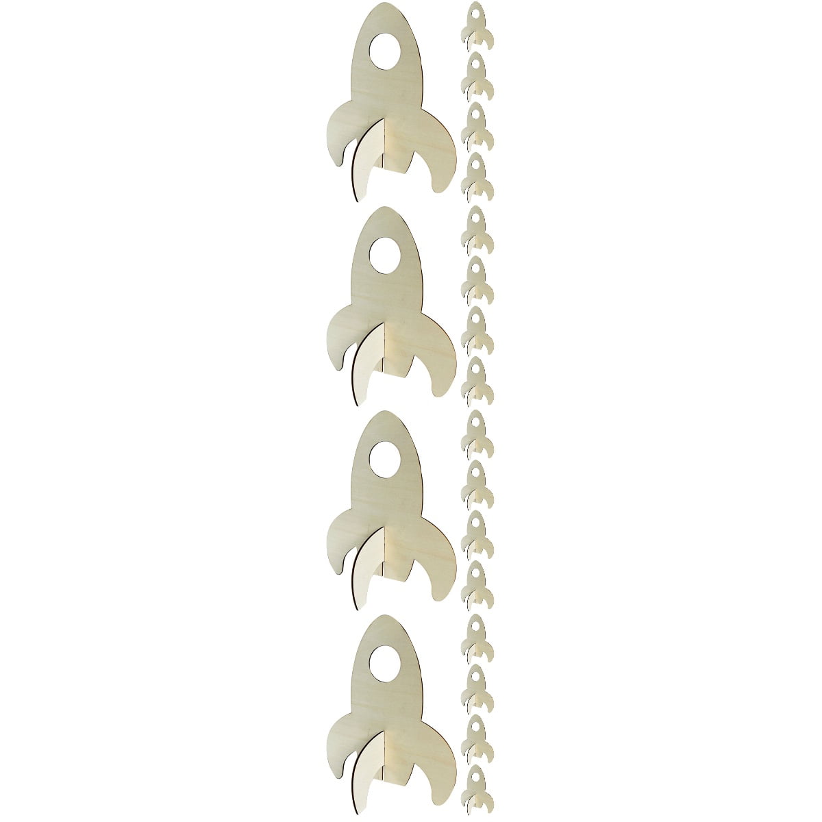 MLINS 20 pcs Diy Assembled Rocket Unpainted Rocket Wood Unfinished ...