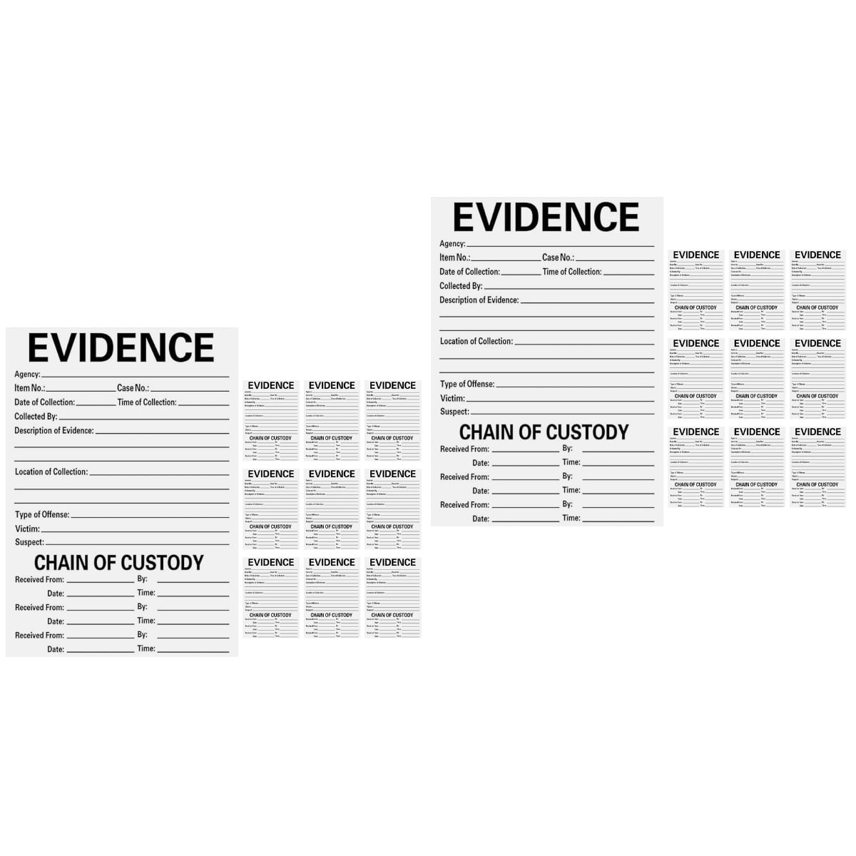 MLINS 20 pcs Evidence Label Evidence Identification Tag Adhesive ...