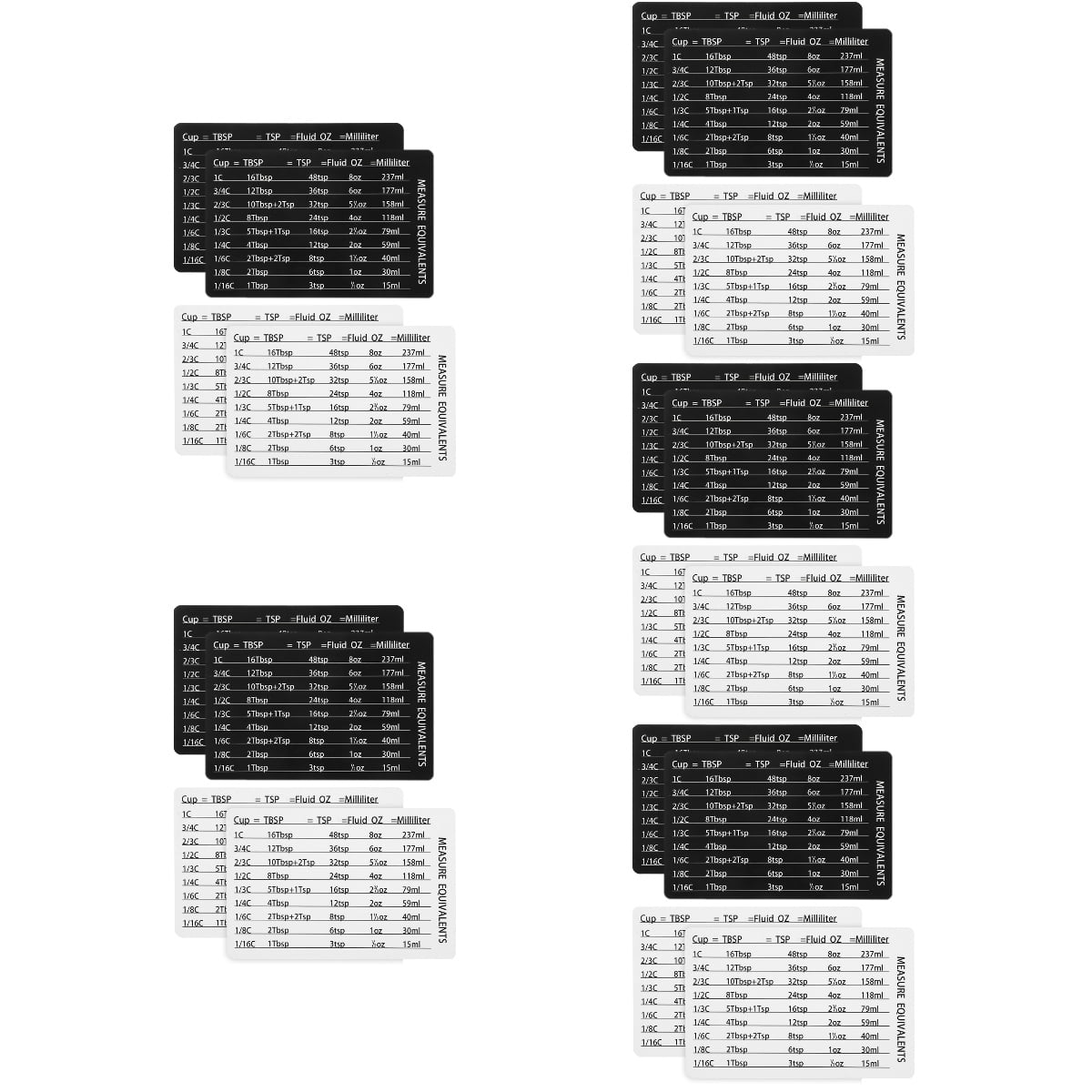 MLINS 20 pcs Measure Conversion Chart Magnetic Reusable Measure ...