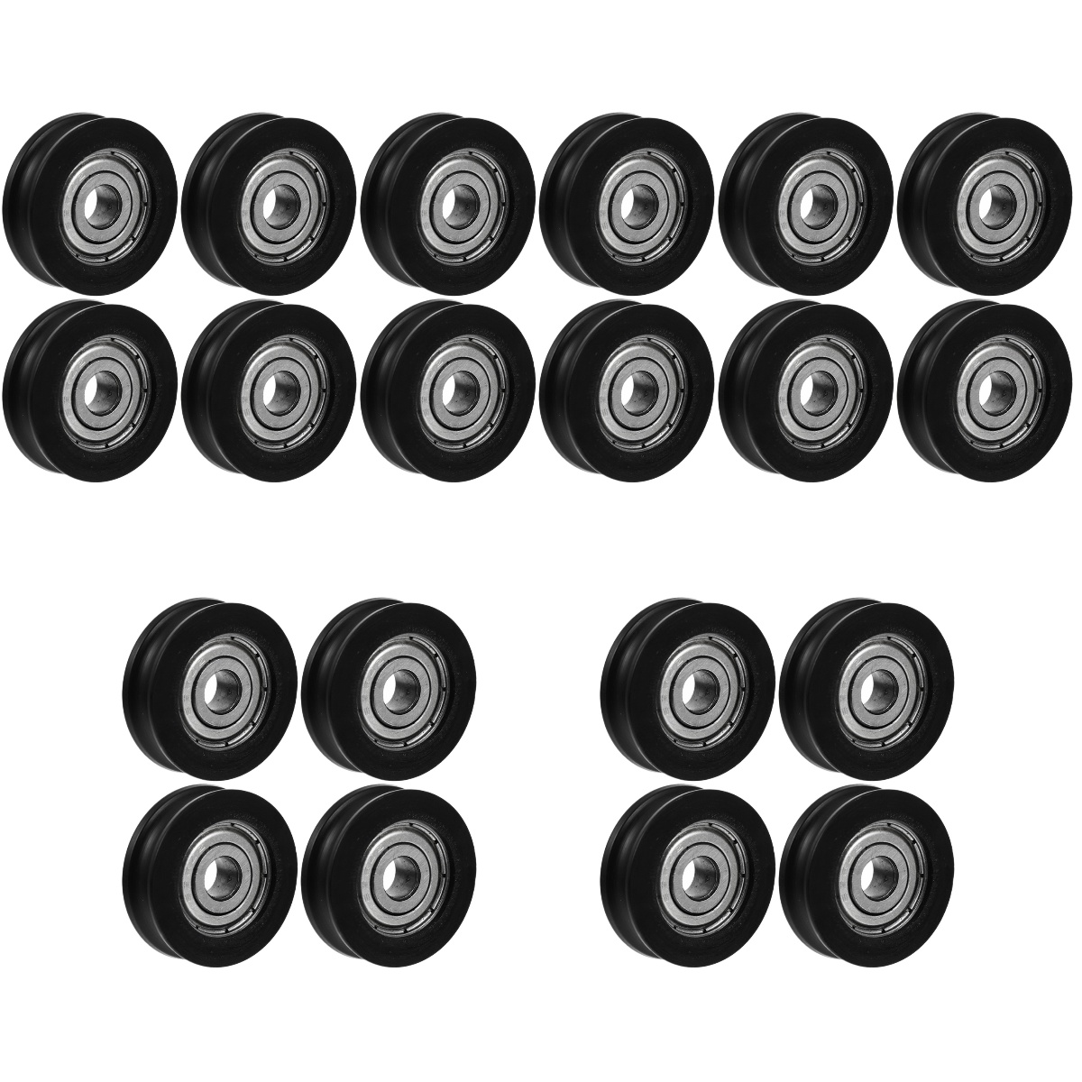MLINS 20 pcs Sliding Gate Roller Pressure Bearing U-Groove Rail Wheel ...