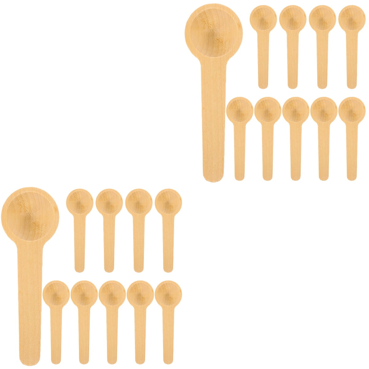 MLINS 20 pcs Small Tea Spoons Multipurpose Wooden Spoons Mini ...