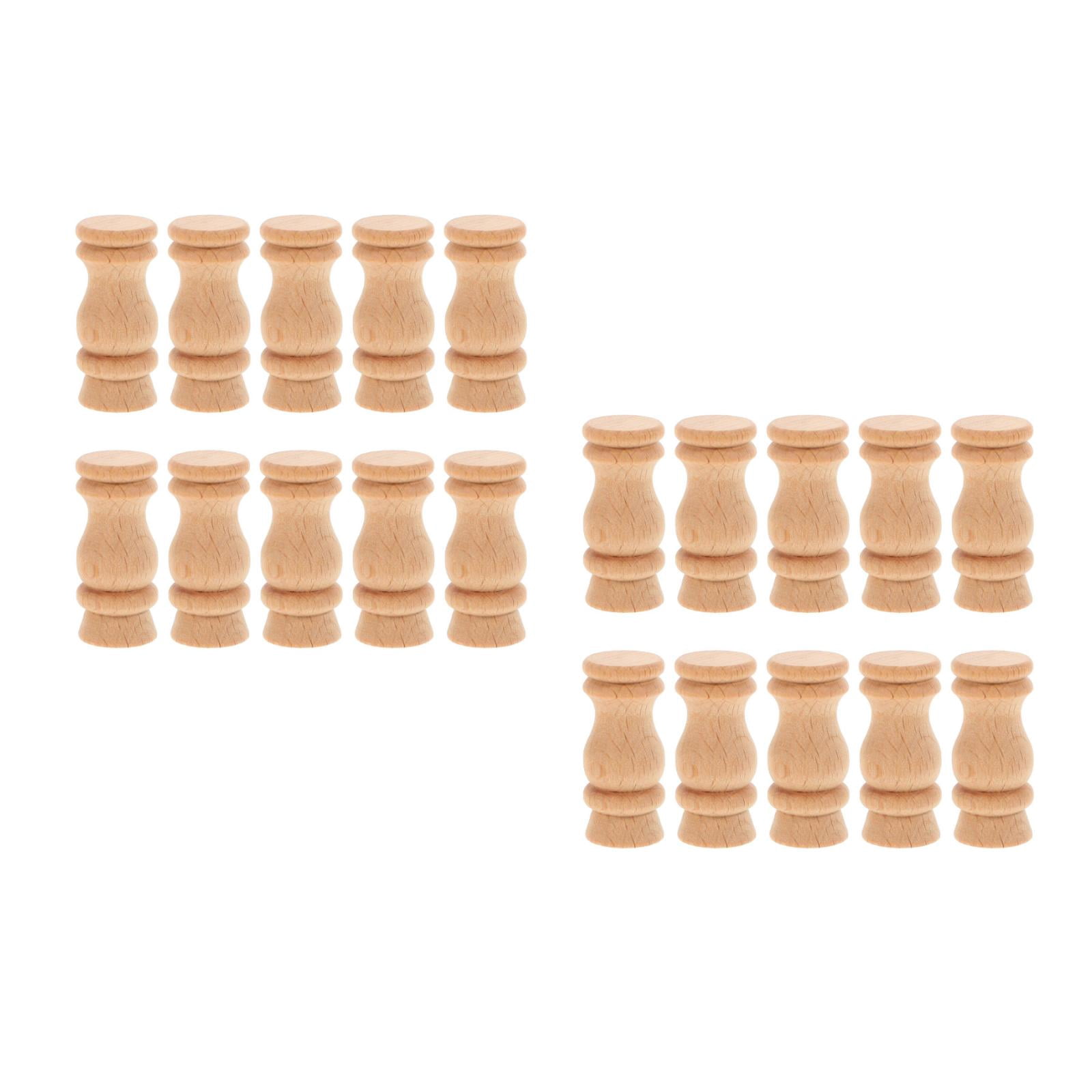 GAXIRE Rectangular Wood Spindles Beige For Home Decor Accessories 20Set ...