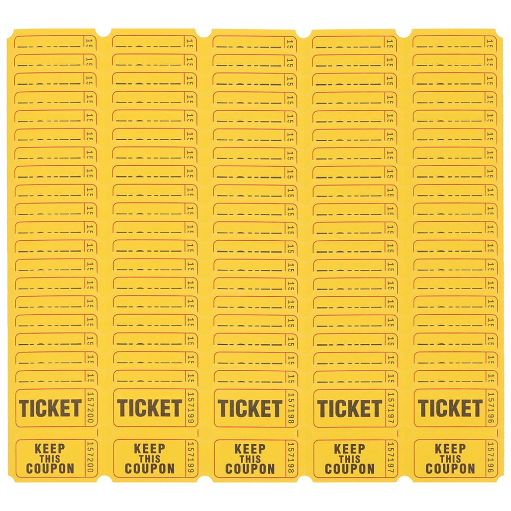 MLINS 200 Pcs Paper Raffle Tickets Bingo Prizes Baby Yellow - Walmart.com