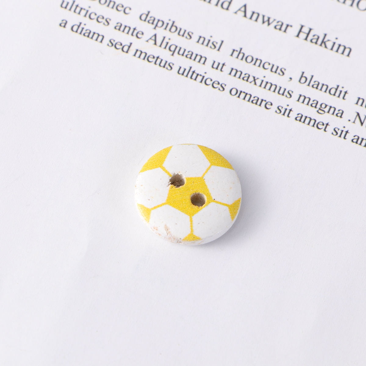 MLINS 200PCS Soccer Pattern Wood Buttons Cartoon Painted Two Holes DIY ...