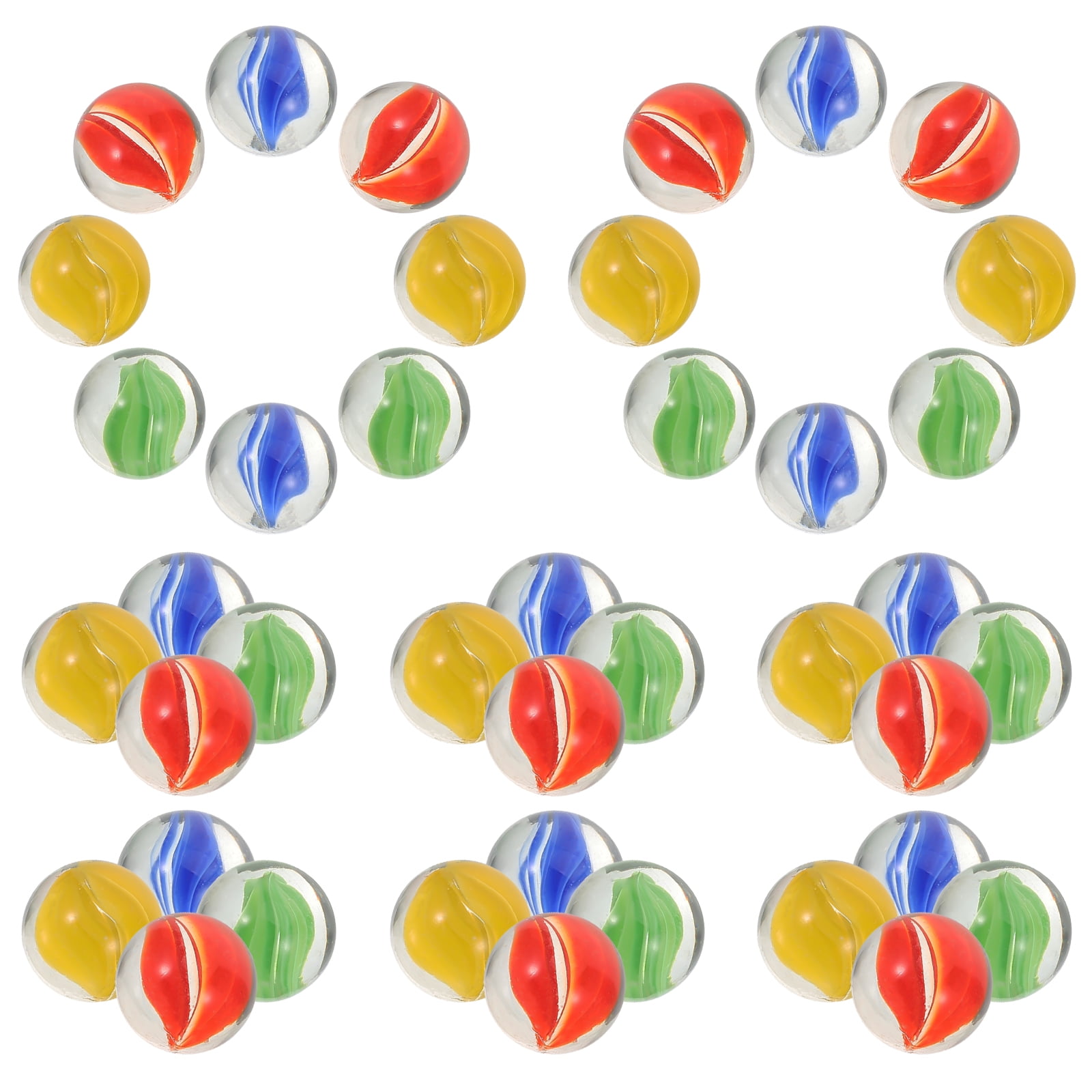 MLINS 200Pcs Round Marble for Butterfly Feeder Tray Colored Glass ...