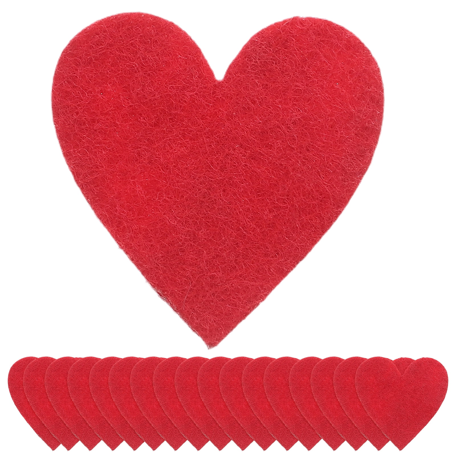 MLINS 200pcs Heart Shape Felt Diy Crafts Heart Red Felt Hearts Small ...