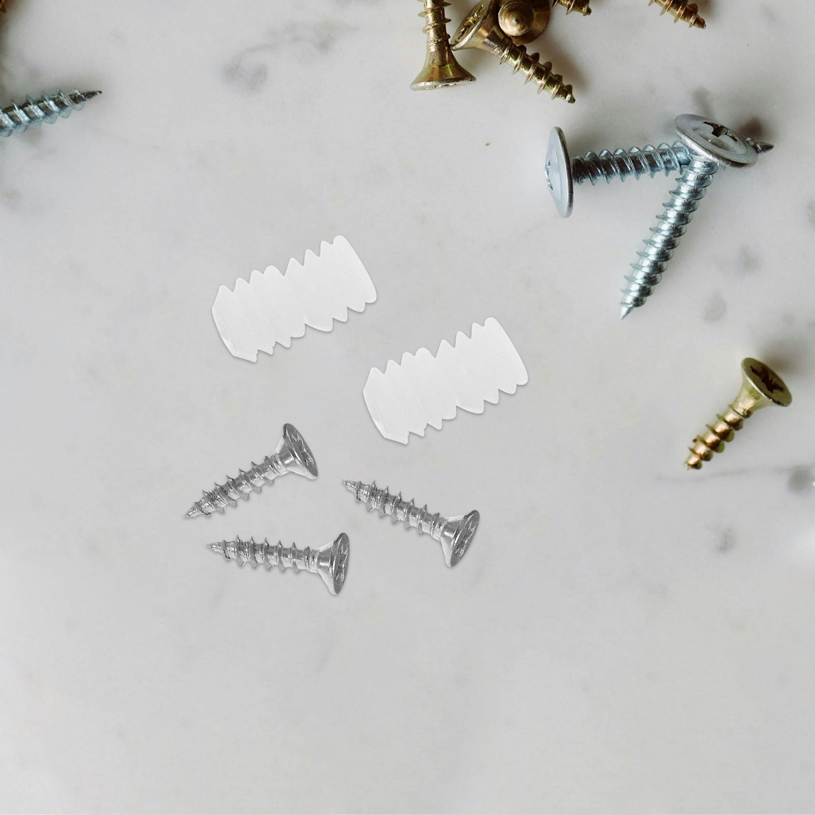 MLINS 200pcs Plastic Hinge Dowel Inserts with Screws Self Tapping ...