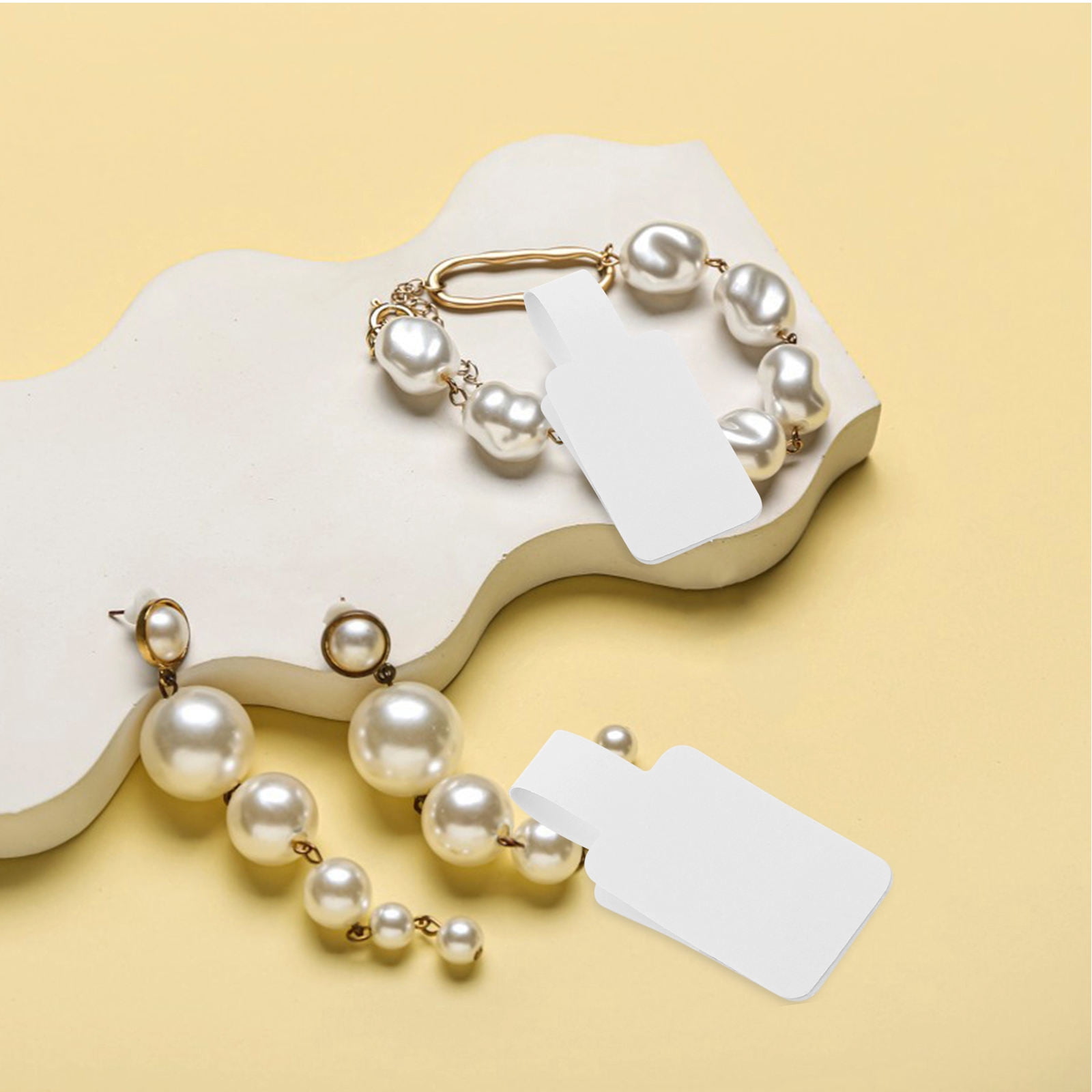 MLINS 200pcs White Paper Rectangle Shape Self Adhesive Jewelry Price ...