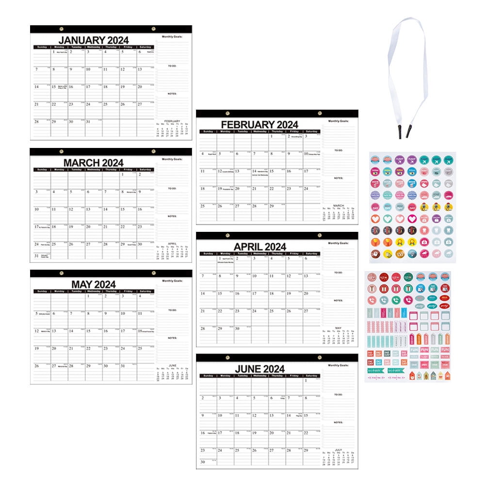 MLINS 2024 English Wall Calendar Desktop Daily Hanging Calendars Office ...