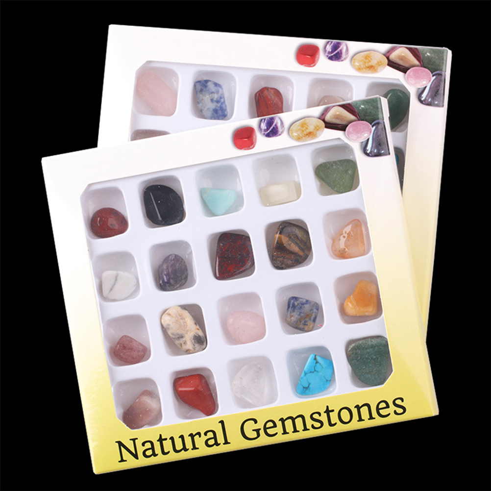 MLINS 20PCS Natural Ore Boxed Crafts Crystal Polished Stone Ornaments ...