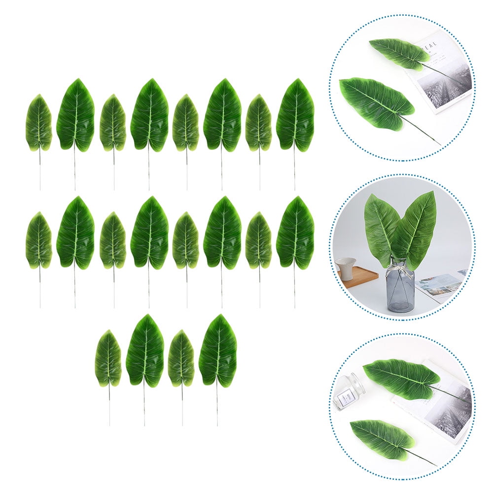 MLINS 20Pcs Lifelike Artificial Leaf Decors Scene Fake Leaf Decors Fake ...