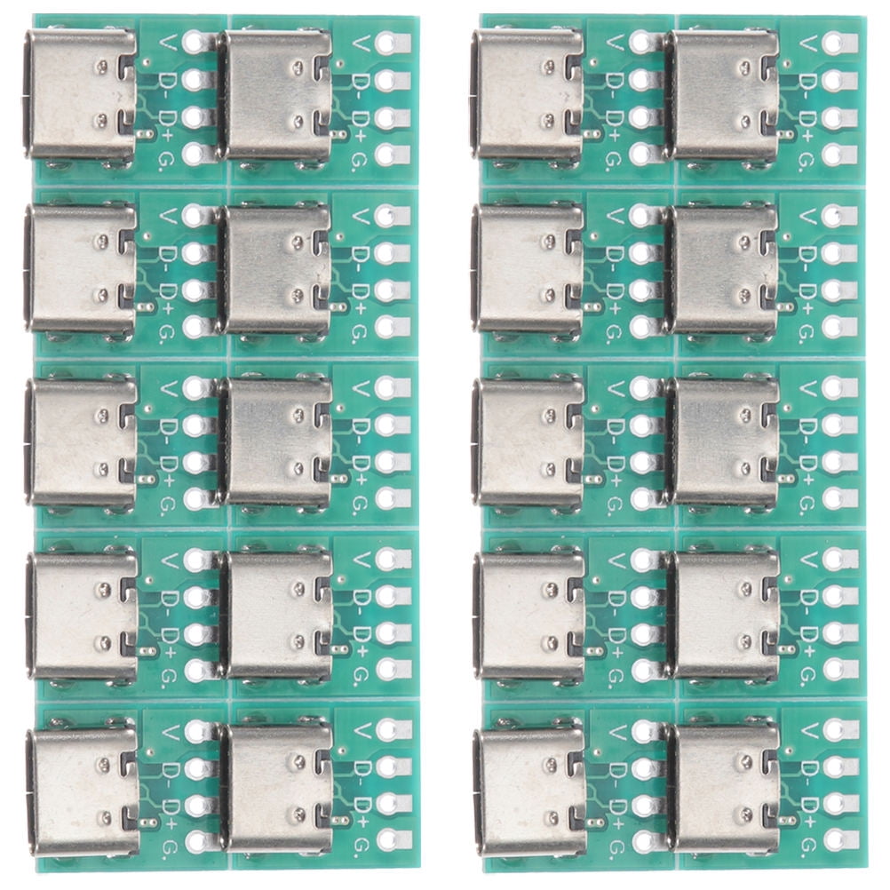 MLINS 20Pcs USB C Connector Board Diy 3.1 USB Type-c Female Connector ...