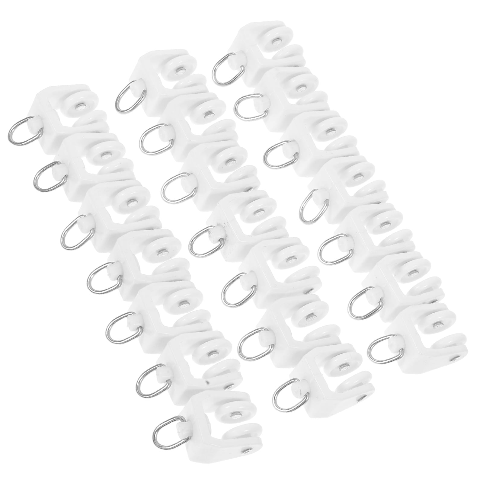 MLINS 20pcs Curtain Track Rollers Plastic Twin Wheeled Carriers Drapery ...