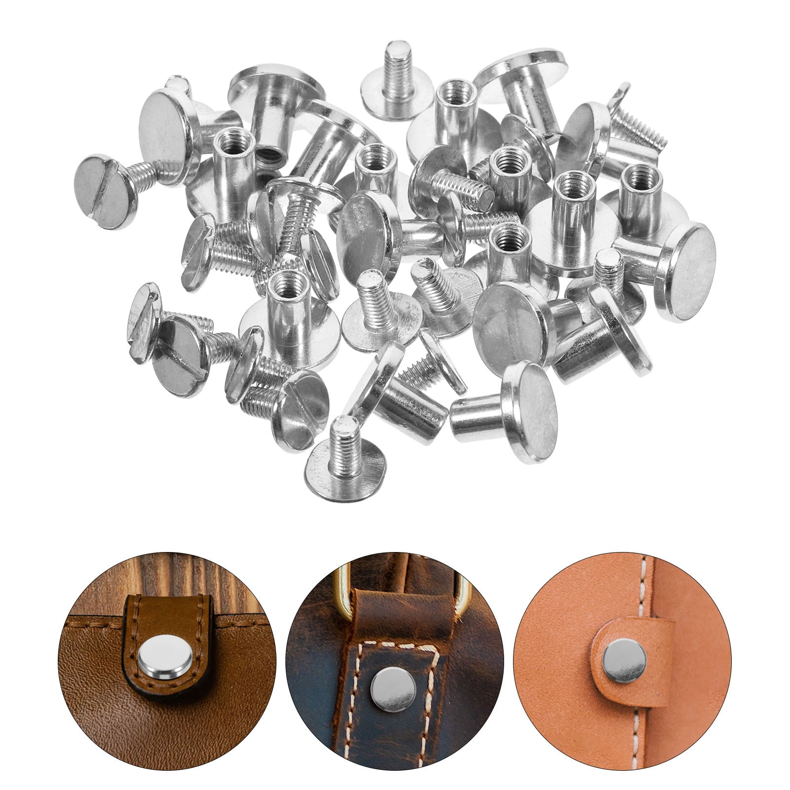 MLINS 20pcs DIY Leather Round Rivets Clothing Round Spikes Belt Bag DIY ...