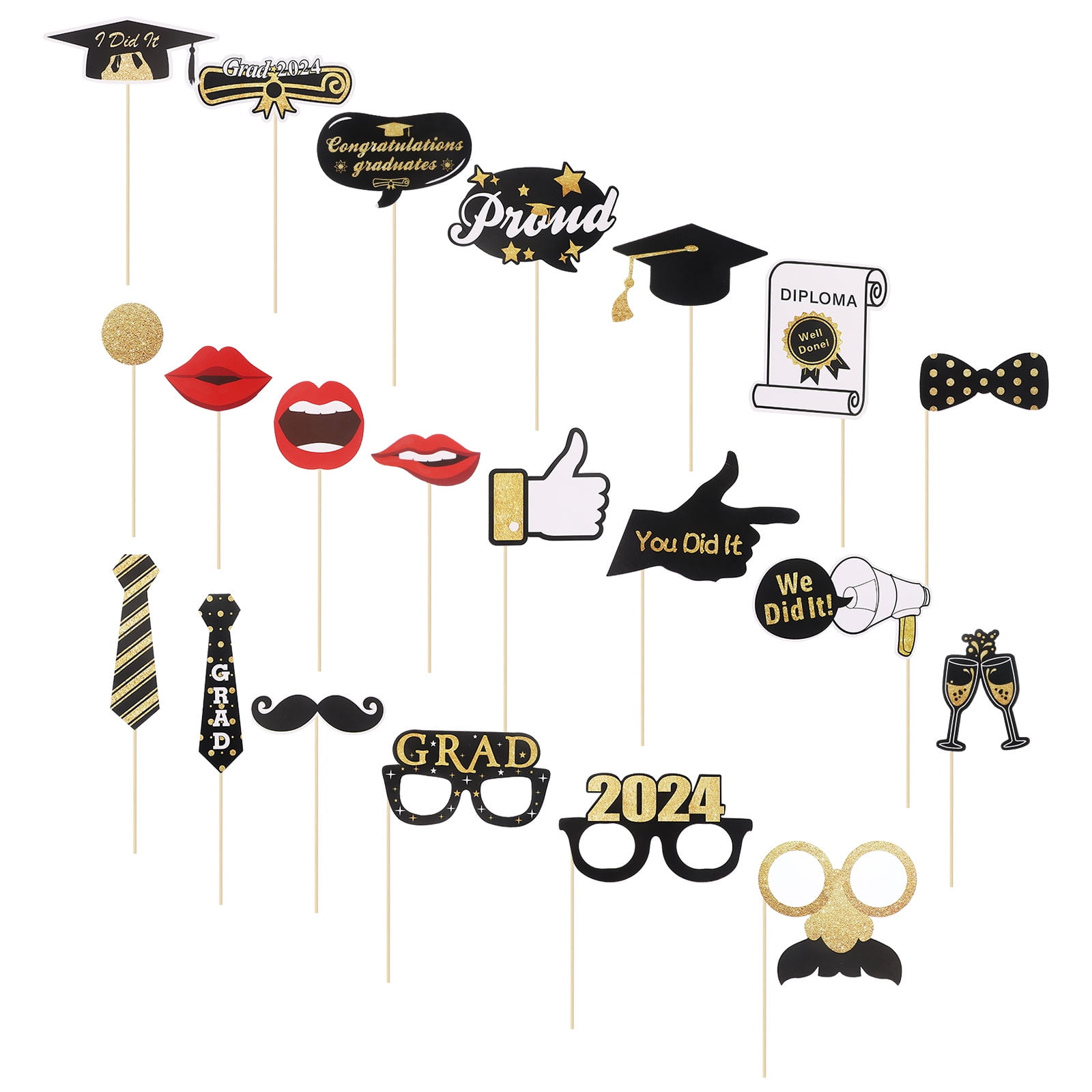 MLINS Graduation Photo Props with Bamboo Sticks and Lightweight ...