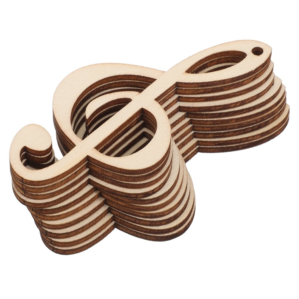 MLINS 20pcs Music Note Craft Slices Unfinished Wood Embellishment ...