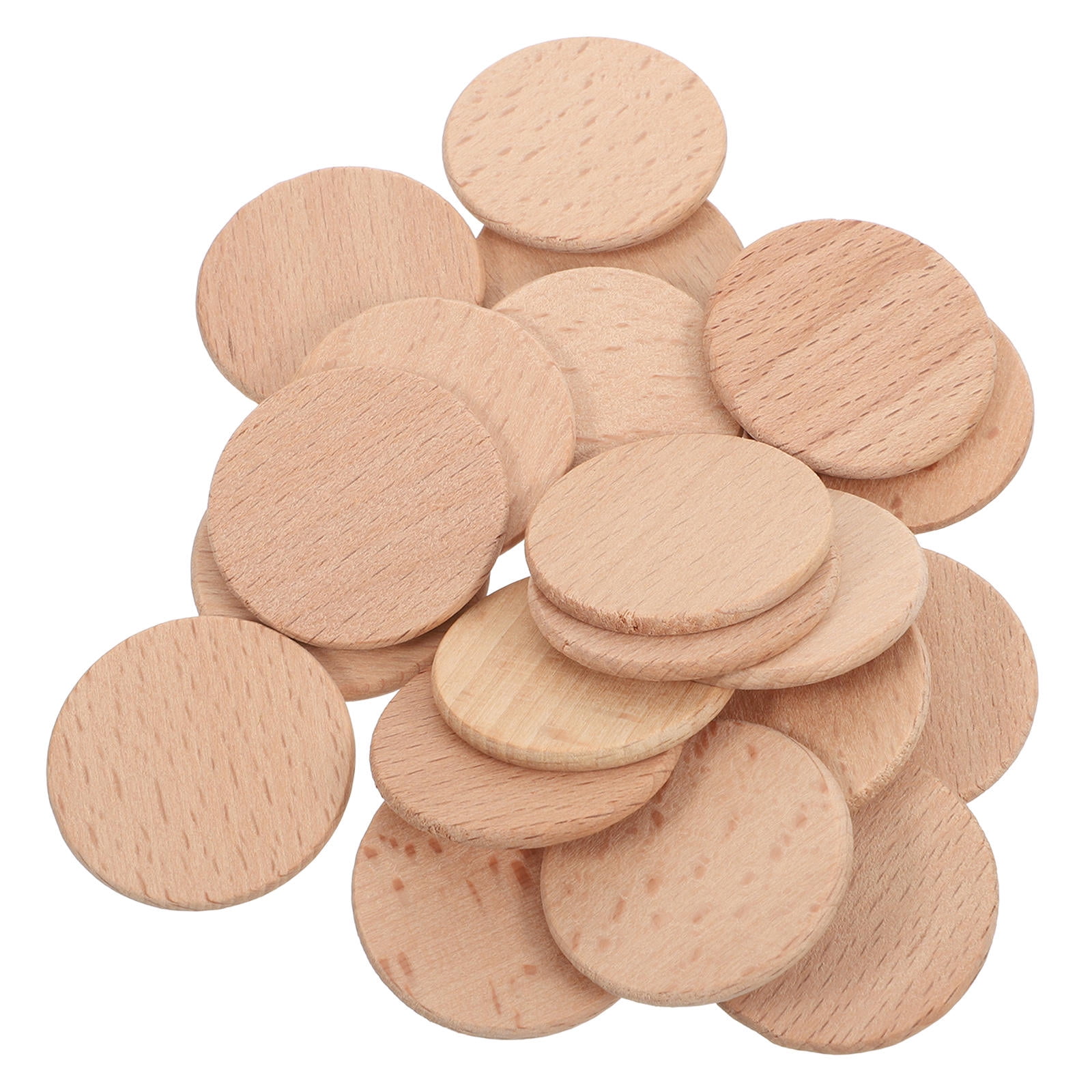 MLINS 20pcs Natural Wood Slices Unfinished Round Wood Coins Blanks Wood ...