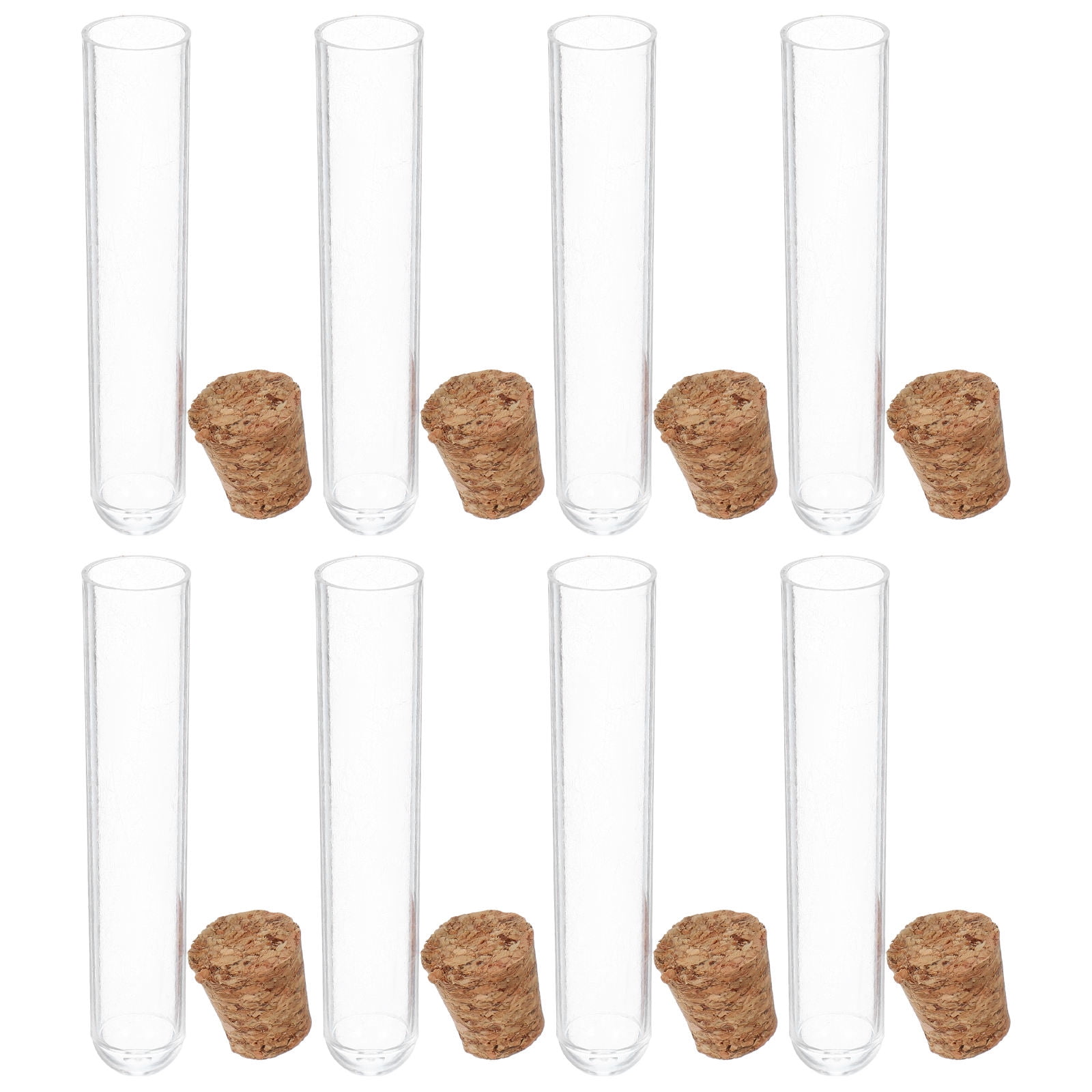 MLINS 20pcs Plastic Disposable Test Tubes Clear Flat Test Tubes with ...