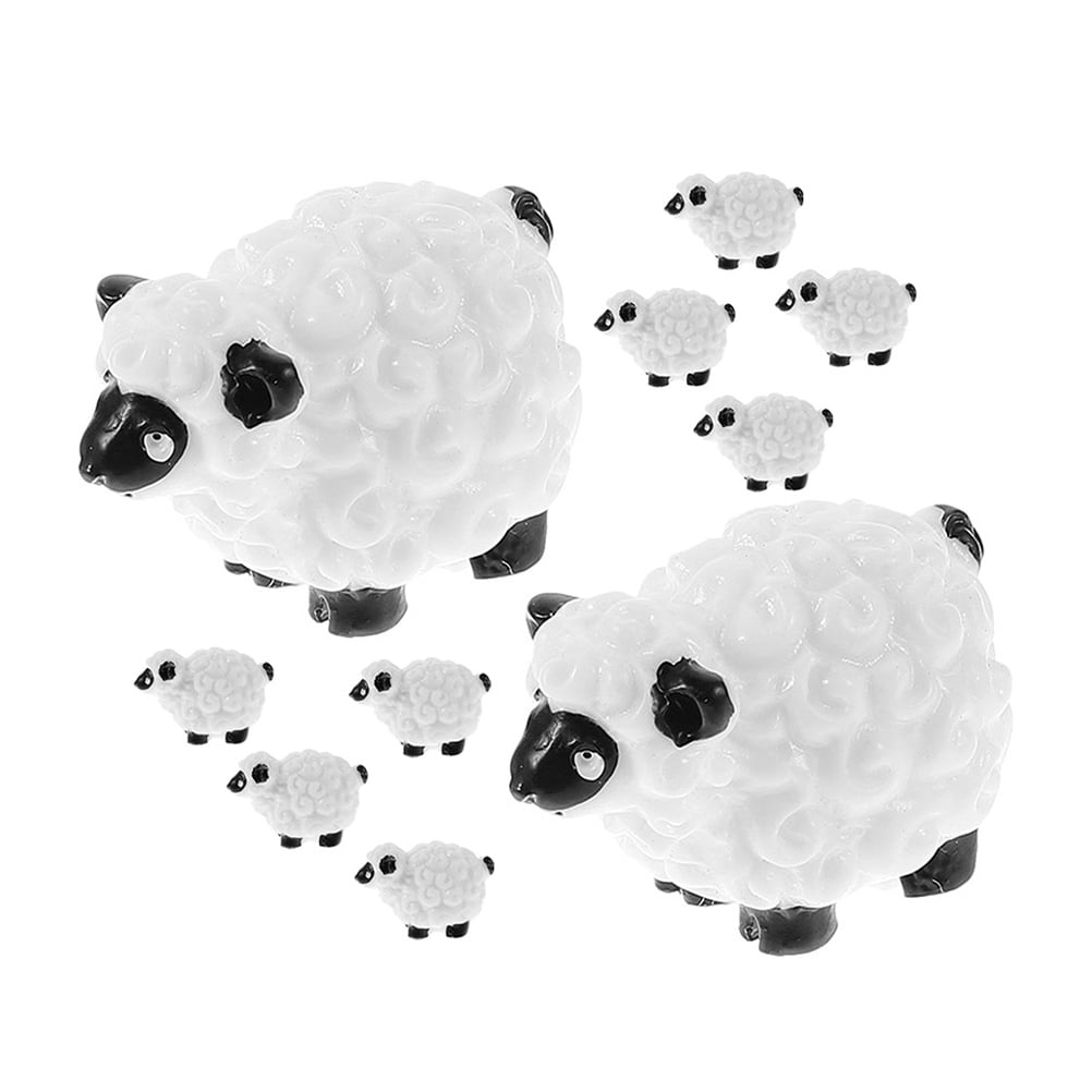 MLINS 20pcs Resin Mini Sheep Figurines Mini Resin Sheep Model Garden ...