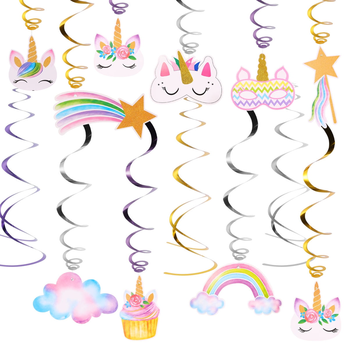 MLINS 20pcs Spiral Hanging Drops Birthday Party Decorative Hanging ...