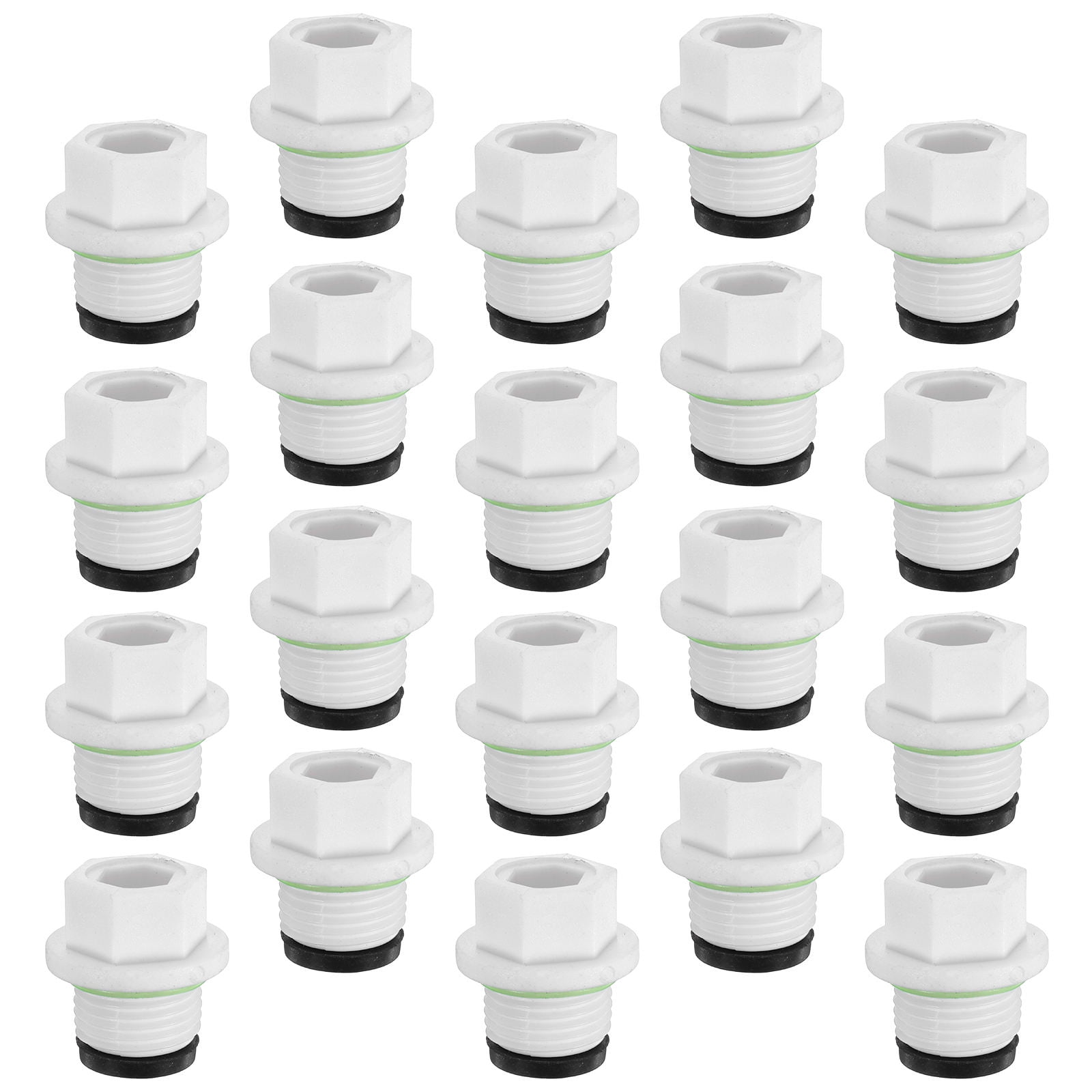 MLINS 20pcs Thread Plastic Hose End Plug White Pipe Plug Cap 1/2 Multi ...
