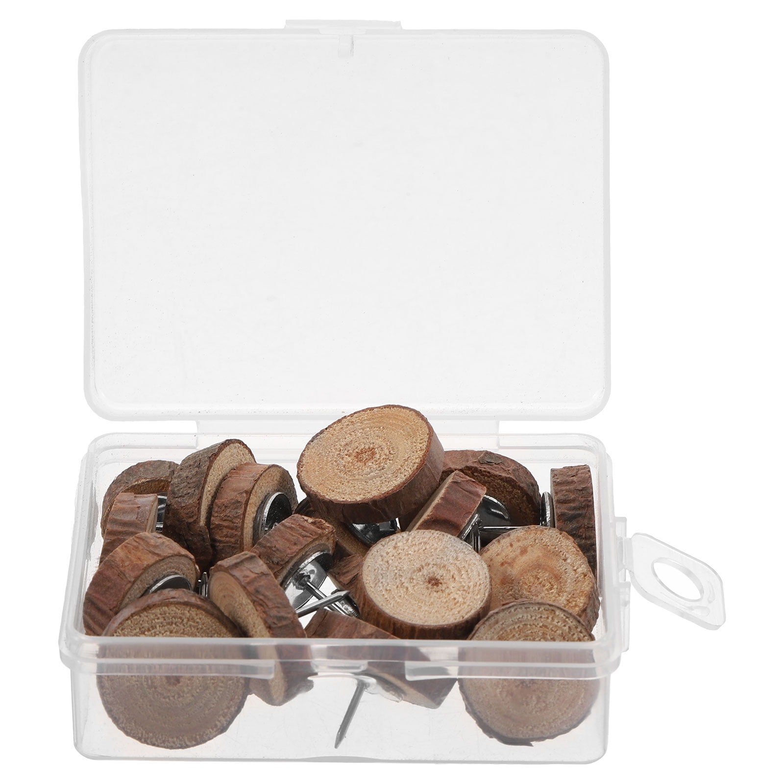 MLINS 20pcs Wood Push Pins Map Push Pins Wooden Thumb Tacks Thumbtack ...