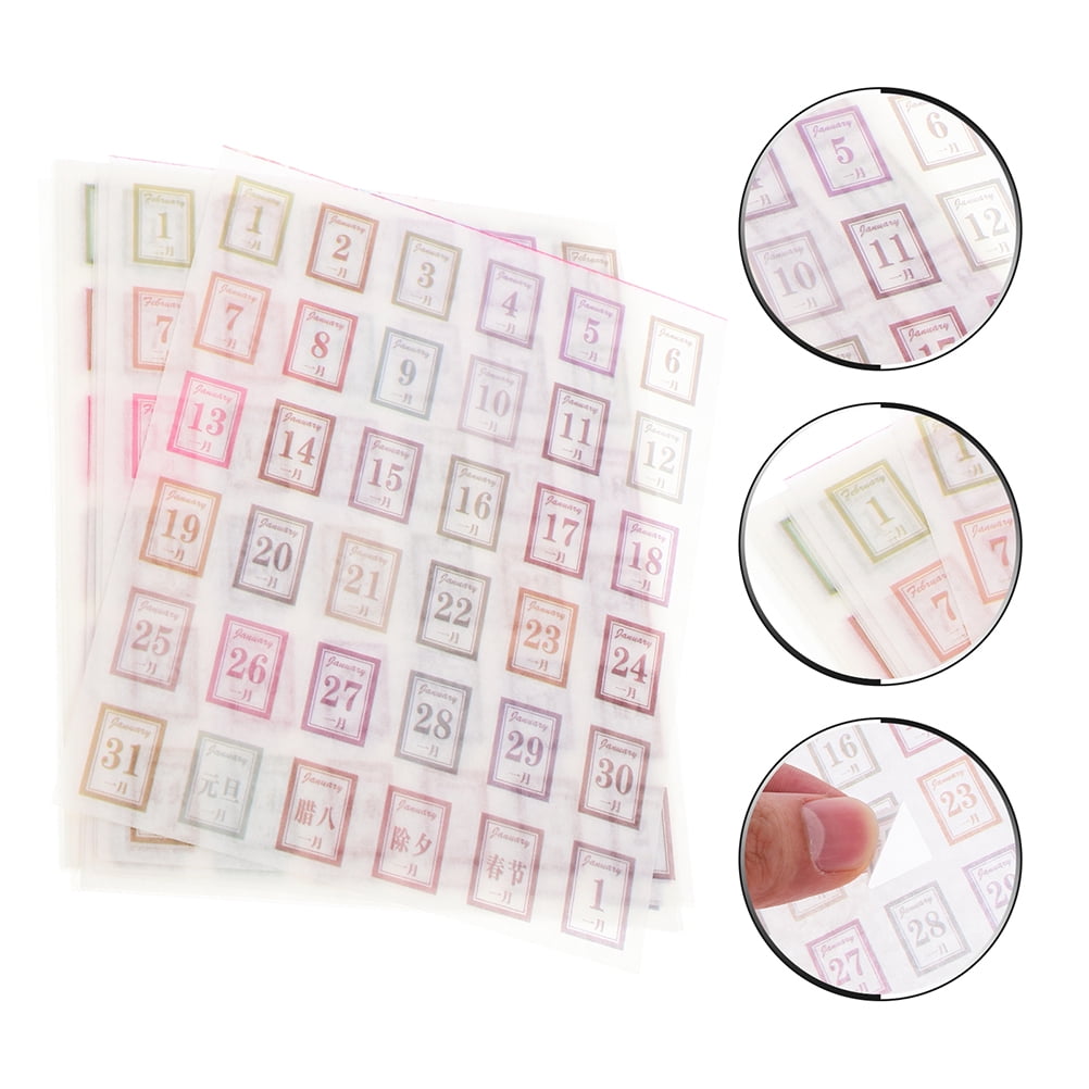 MLINS Pcs Monthly Planner Date Sticker Sheets 365 Daily Planner Number ...