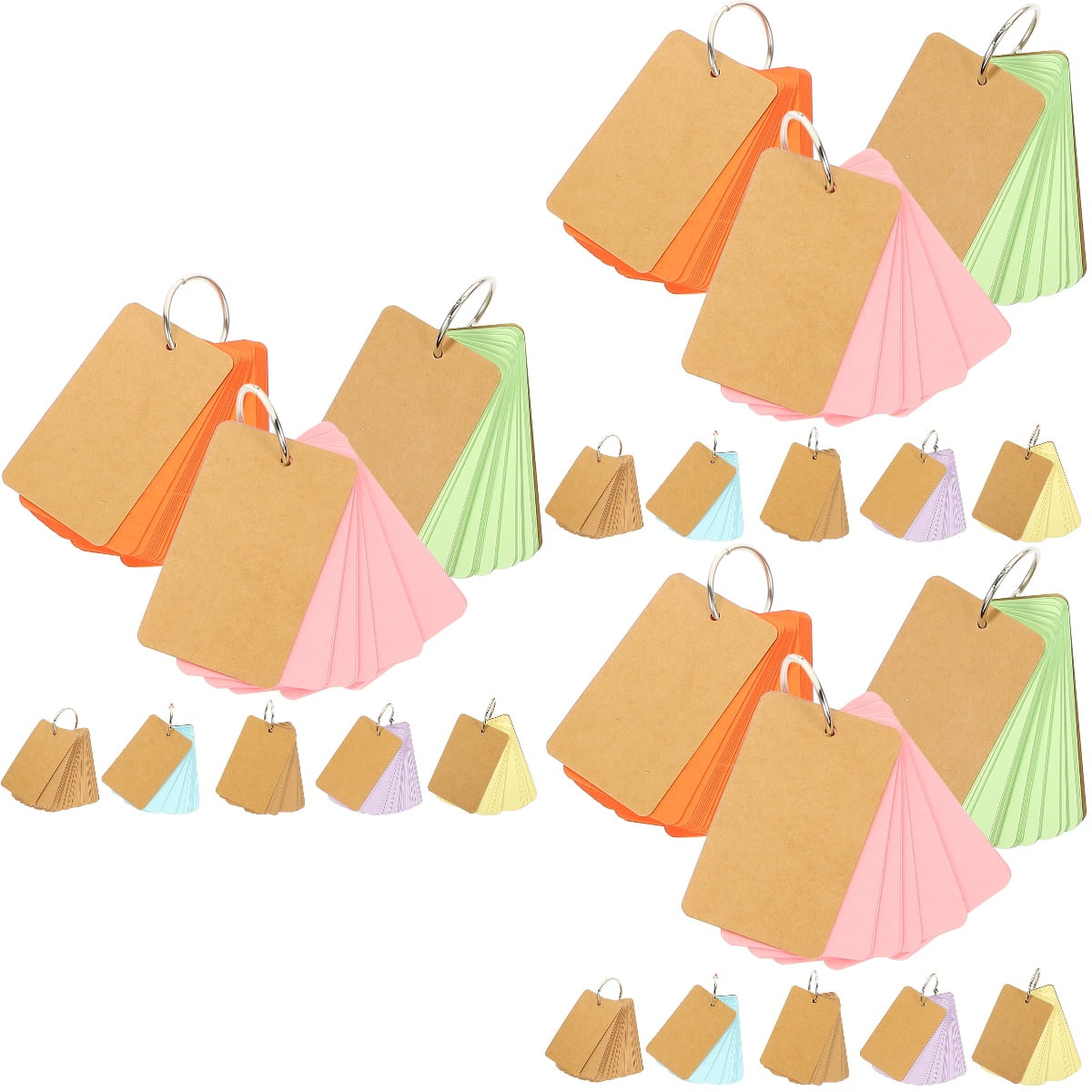 MLINS 24 Pcs Small Note Cards Kraft Cardstock Flash Cards Blank Diy ...