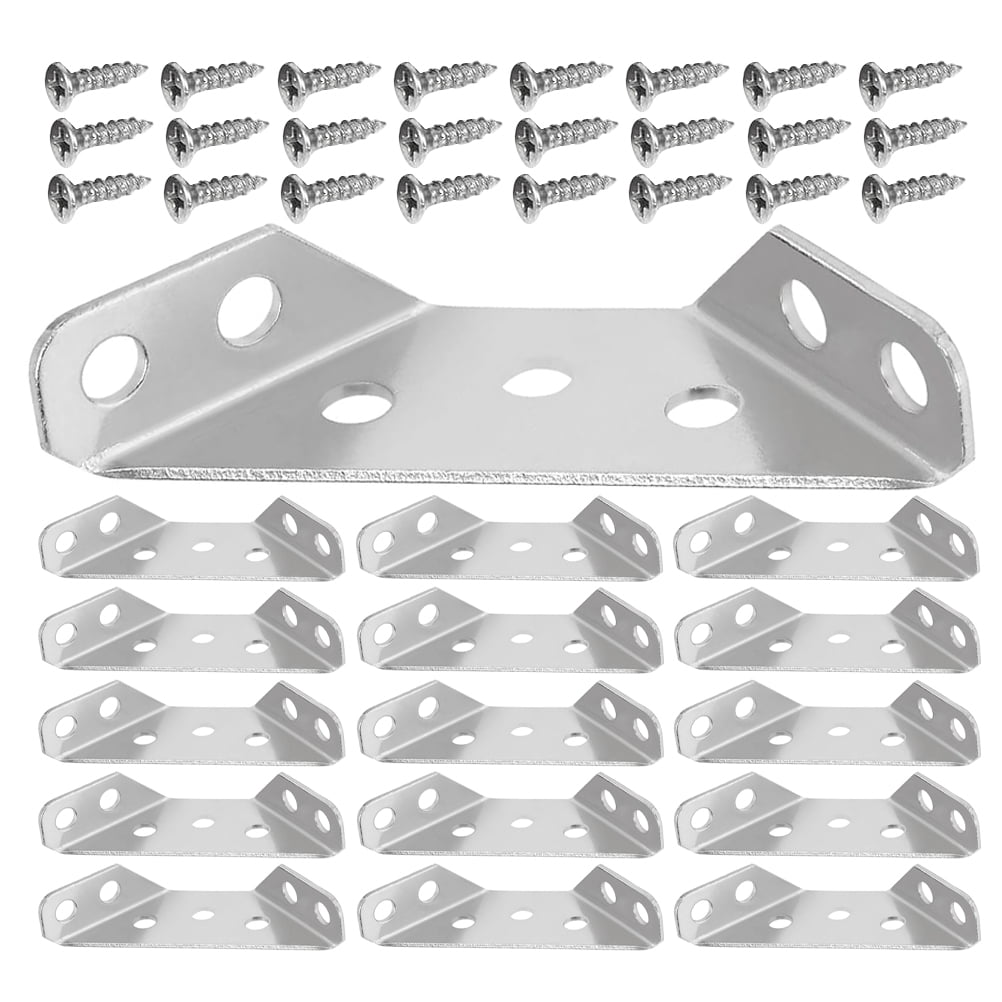 MLINS 24 Sets Stainless Steel Corner Code Bracket Heavy Hidden Shelf ...